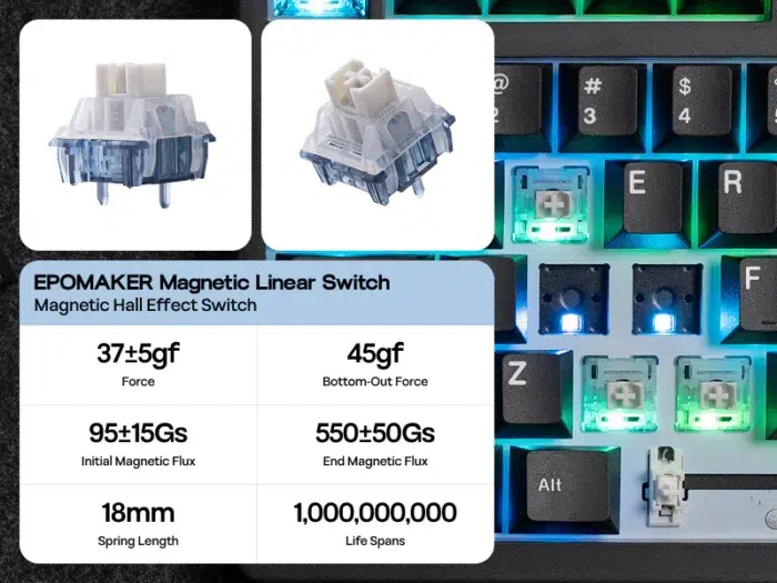 Epomaker HE80 - Magnetic Hall Effect Gaming Keyboard (8000Hz - Rapid ...